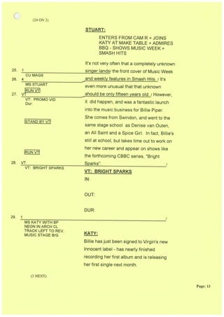 Blue Peter Camera Script | PDF