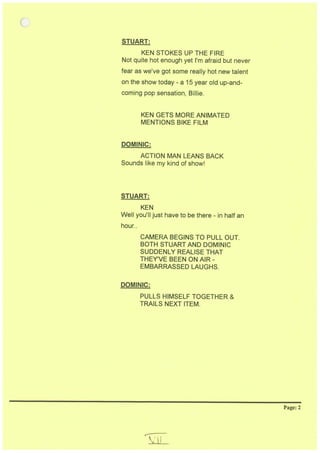 Blue Peter Camera Script | PDF