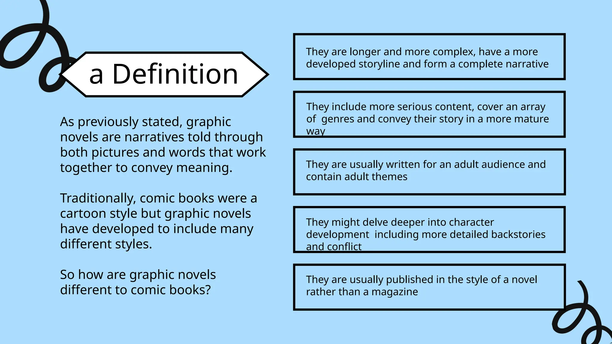 Blue Pink Yellow Pastel Line English Graphic Novel Conventions ...