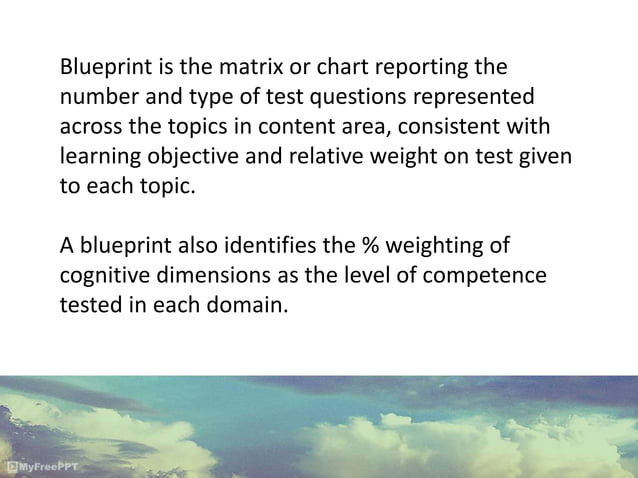 Blue print | PPTX | Educational Assessment | Education