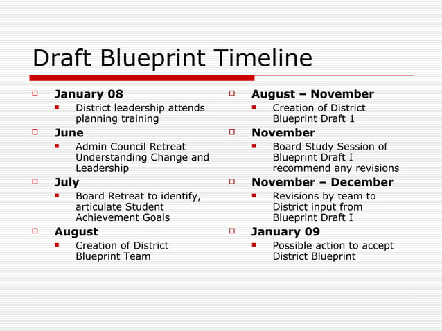 Blueprint And Board Goals | PPT