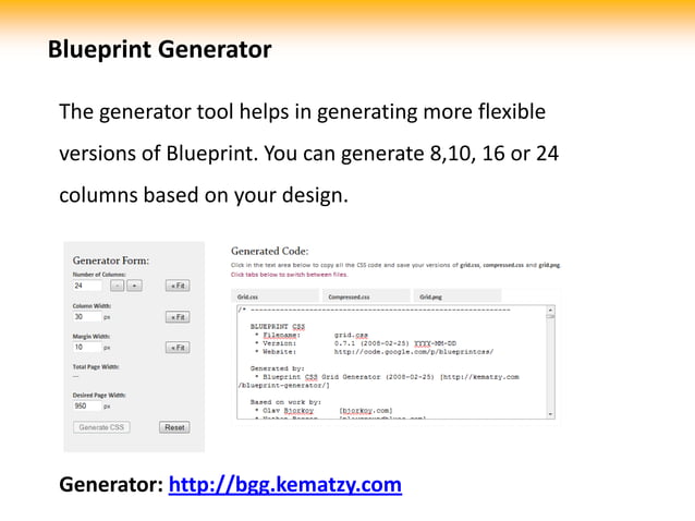 Blueprint css framework | PPTX