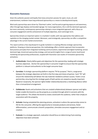Blueprint for strategic sponsorship (whitepaper report PDF download) | PDF