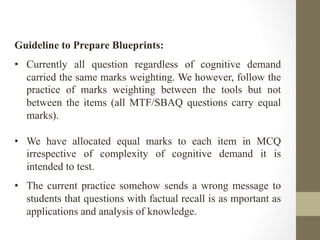 Blue print of examination questions D.EL.ED course | PDF