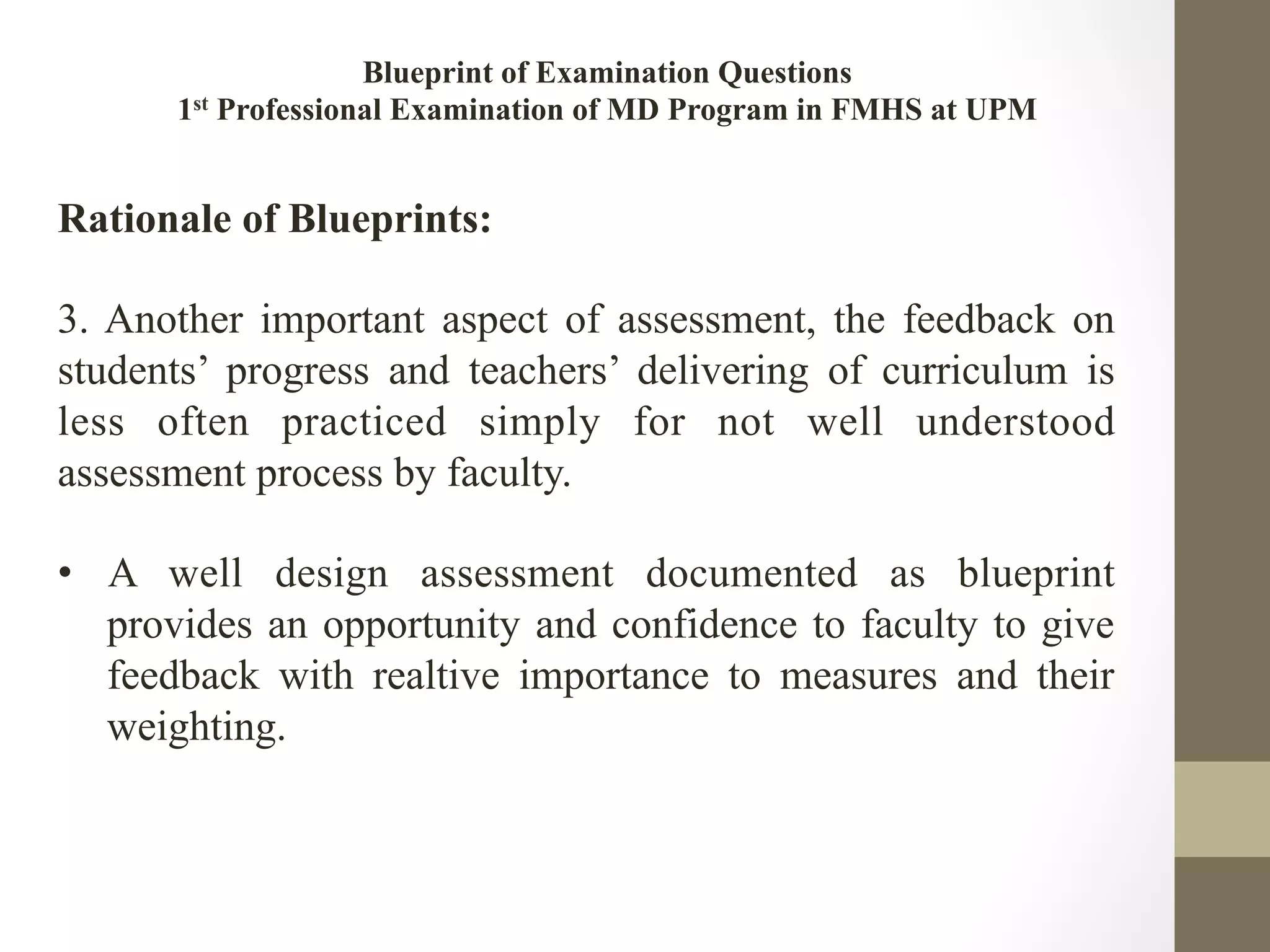 Blueprint of exam questions | PDF