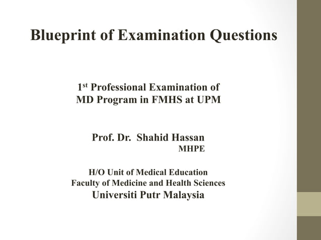 Blueprint of exam questions | PDF | Educational Assessment | Education