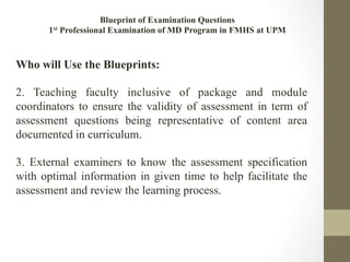 Blueprint of exam questions | PDF