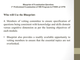 Blueprint of exam questions | PDF