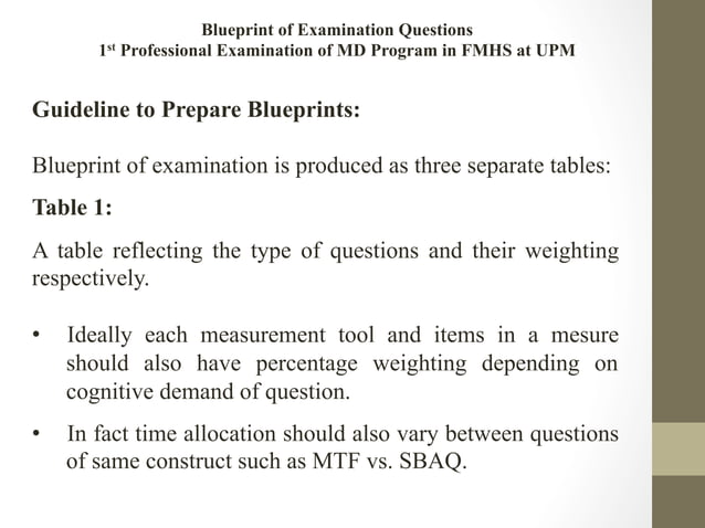 Blueprint of exam questions | PDF | Educational Assessment | Education
