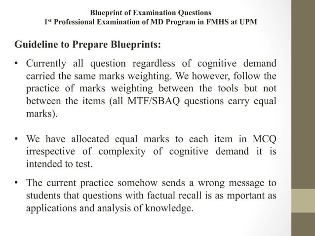Blueprint of exam questions | PDF | Educational Assessment | Education