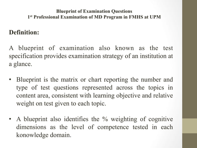 Blueprint of exam questions | PDF | Educational Assessment | Education