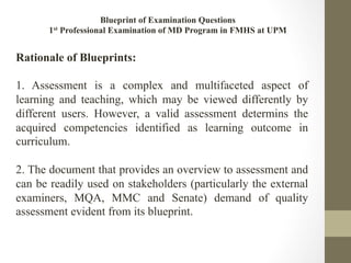 Blueprint of exam questions | PDF