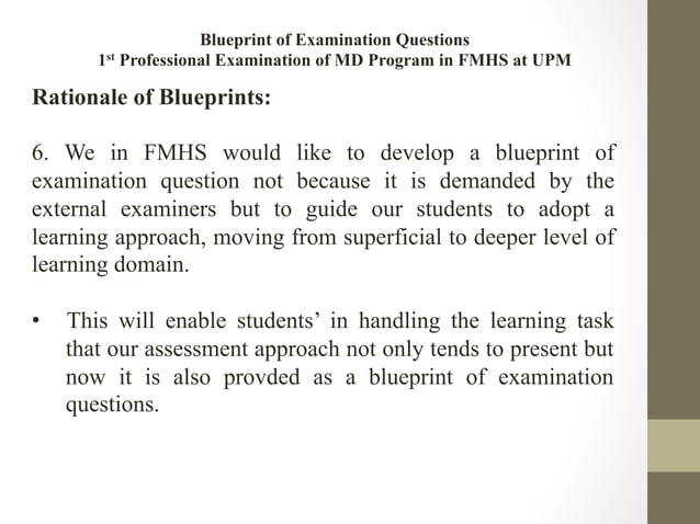 Blueprint of exam questions | PDF | Educational Assessment | Education
