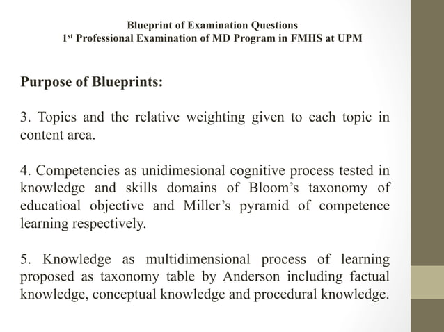 Blueprint of exam questions | PDF | Educational Assessment | Education