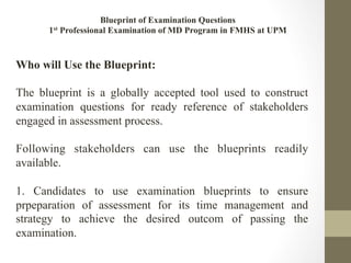 Blueprint of exam questions | PDF