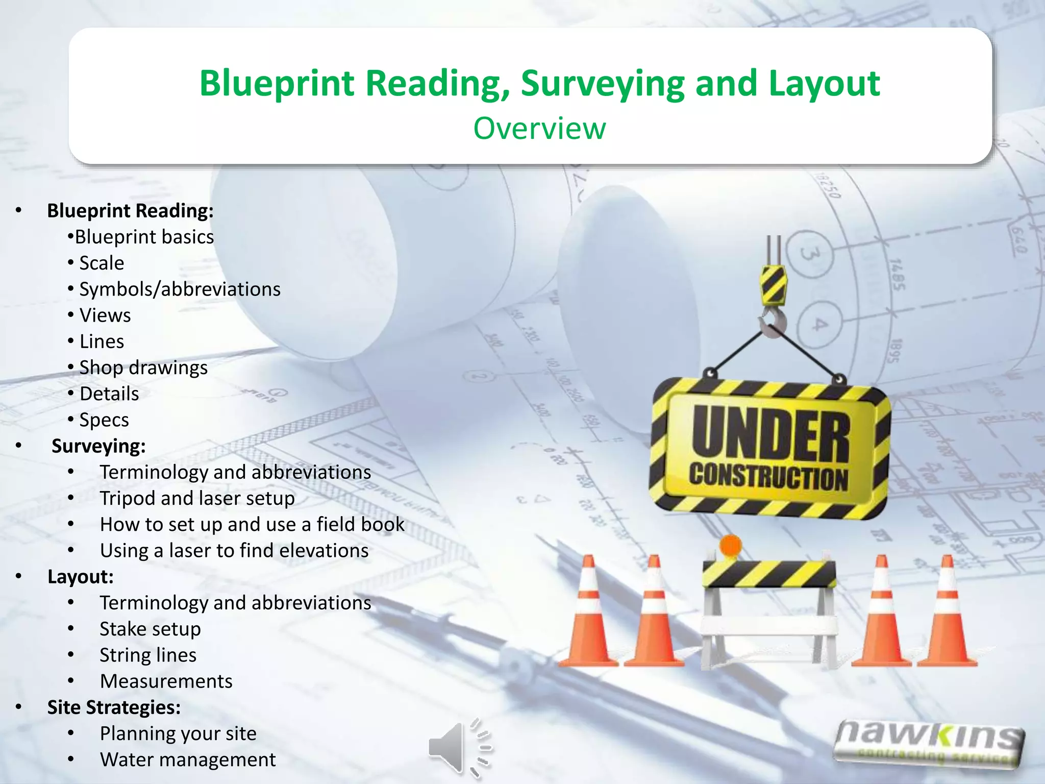 Blueprint reading, surveying and layout 18.1 | PPTX