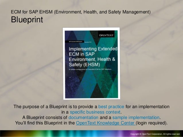 SAP Extended ECM for SAP EHSM (Environment, Health, and Safety Manage…