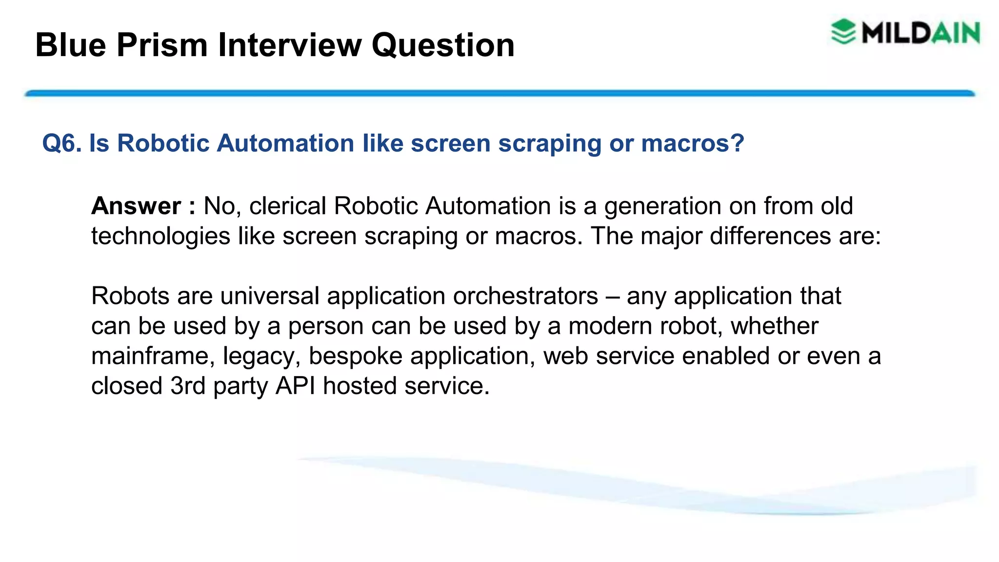 Blue Prism Interview Questions You Must Know in 2020 | PPTX