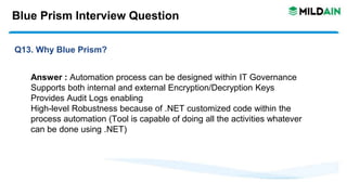 Blue Prism Interview Questions You Must Know in 2020 | PPTX