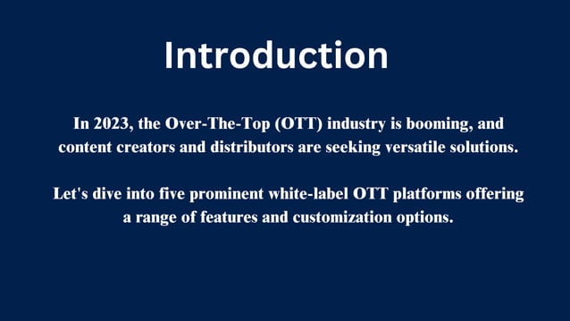 5 Best White Label OTT Platforms | PDF