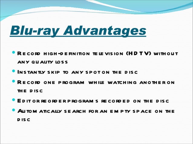 Blue ray disc ppt | PPT | Home Entertainment Systems | Consumer Electronics