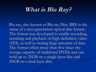 Blue ray disc seminar representation | PPT | Home Entertainment Systems ...