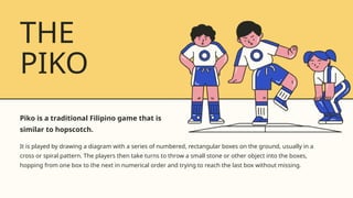 Blue Red Yellow Illustrative PE Filipino Traditional Games Presentation ...