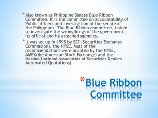 Blue ribbon committee | PPTX