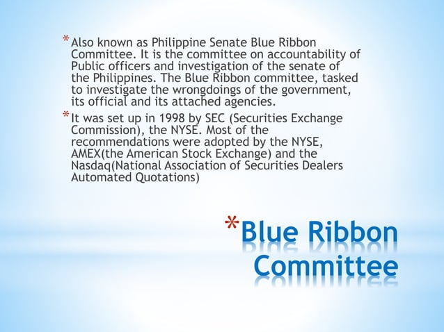 Blue ribbon committee | PPTX