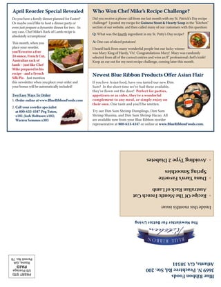Blue ribbon foods reviews | PDF