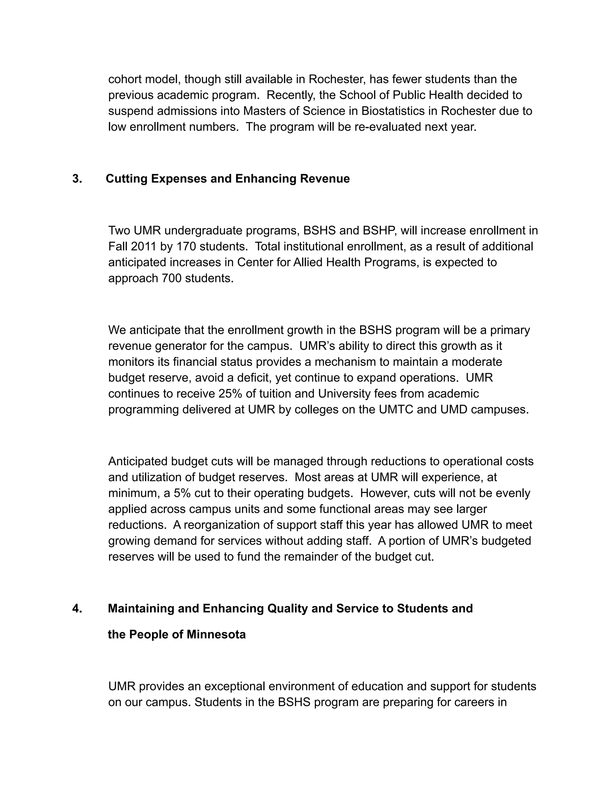 UMR report | PDF | Undergraduate Education | College Education