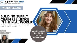 Building Supply Chain Resilience in the Real World | PPT