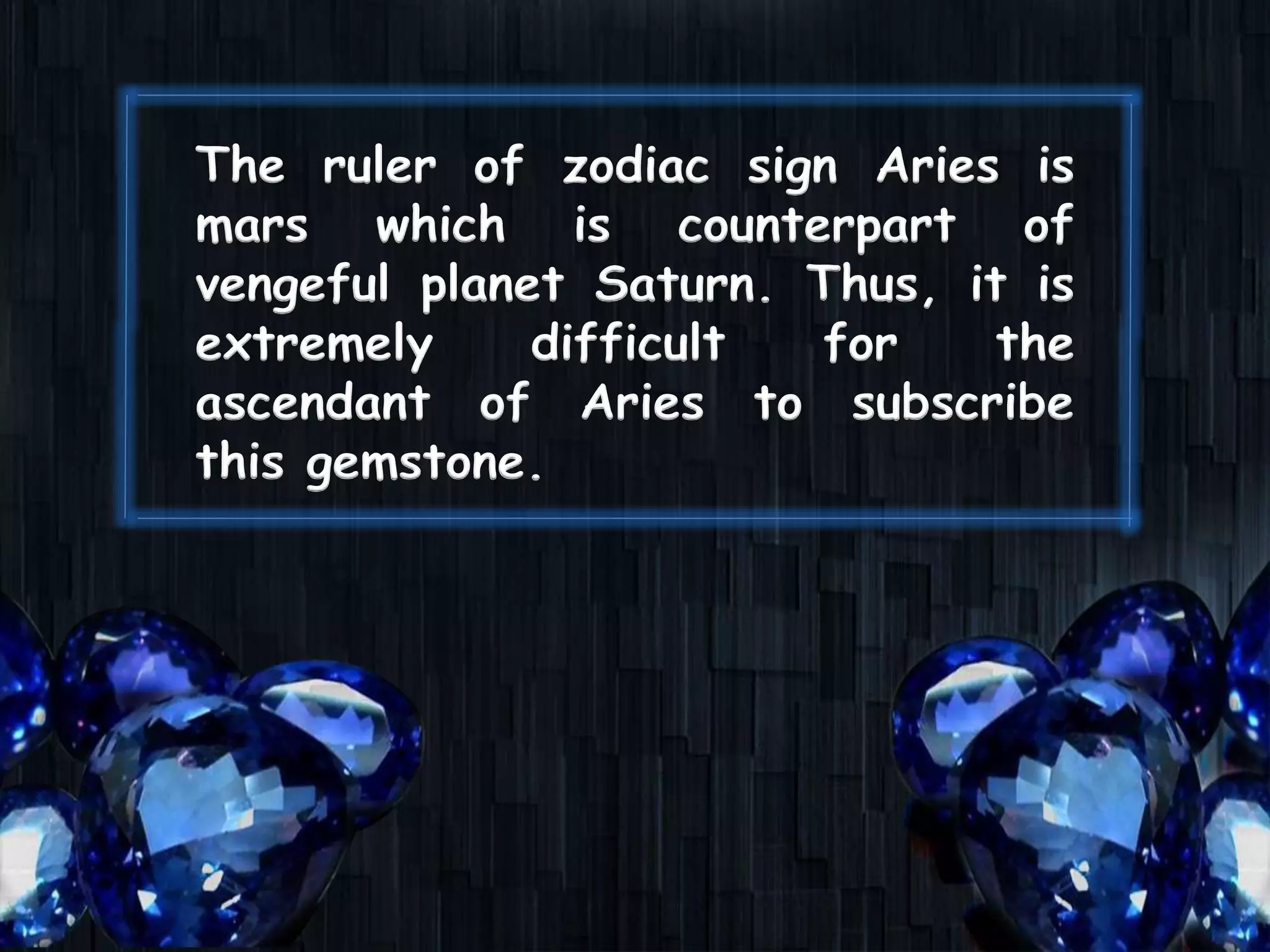 Blue Sapphire Gemstone For Aries | PPT