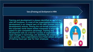 Training and development in HRM | PPTX