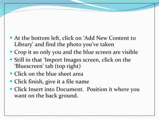 Bluescreen with umajin | PPT