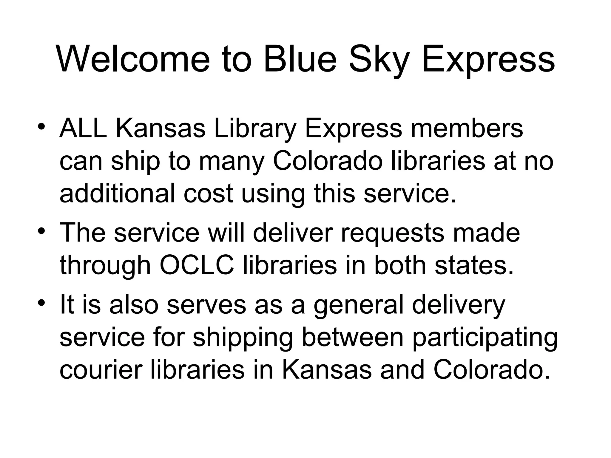 Blue Sky Express Shipping Instructions | PPT