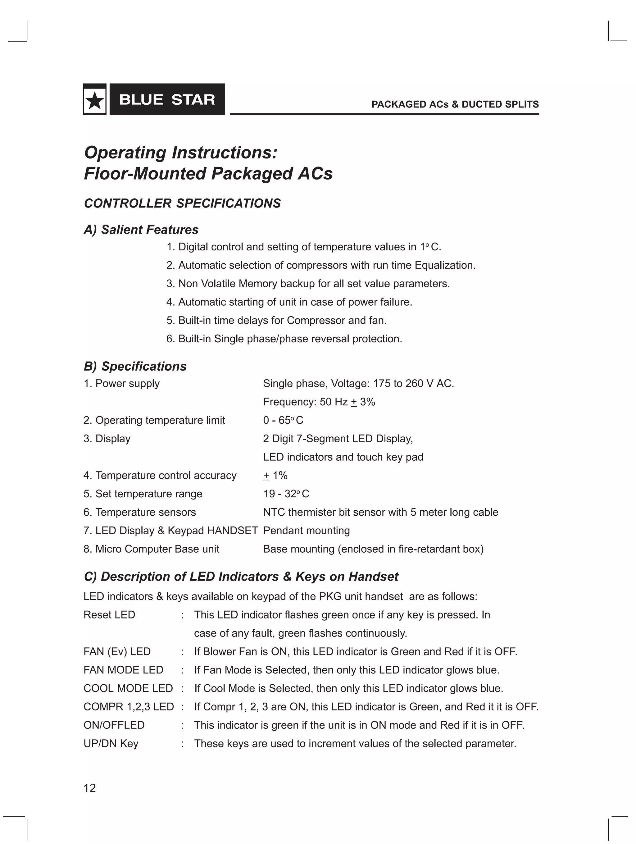 Blue star package units | PDF