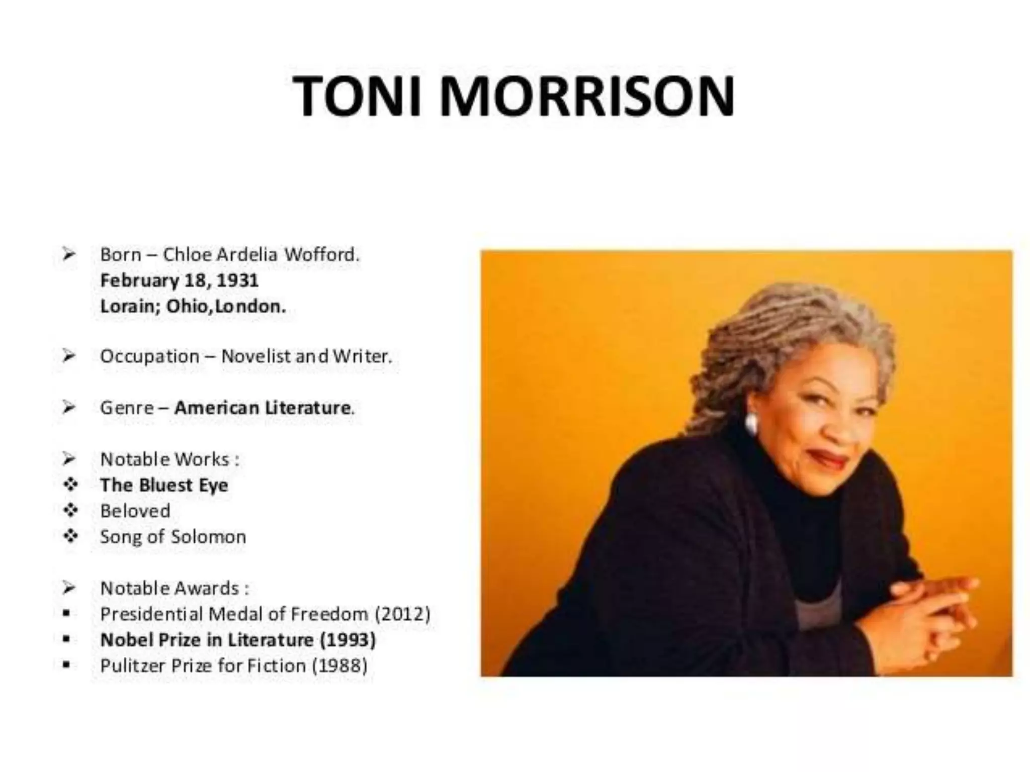 The Bluest Eye by Toni Morrison | PPTX | Fiction | Books and Literature