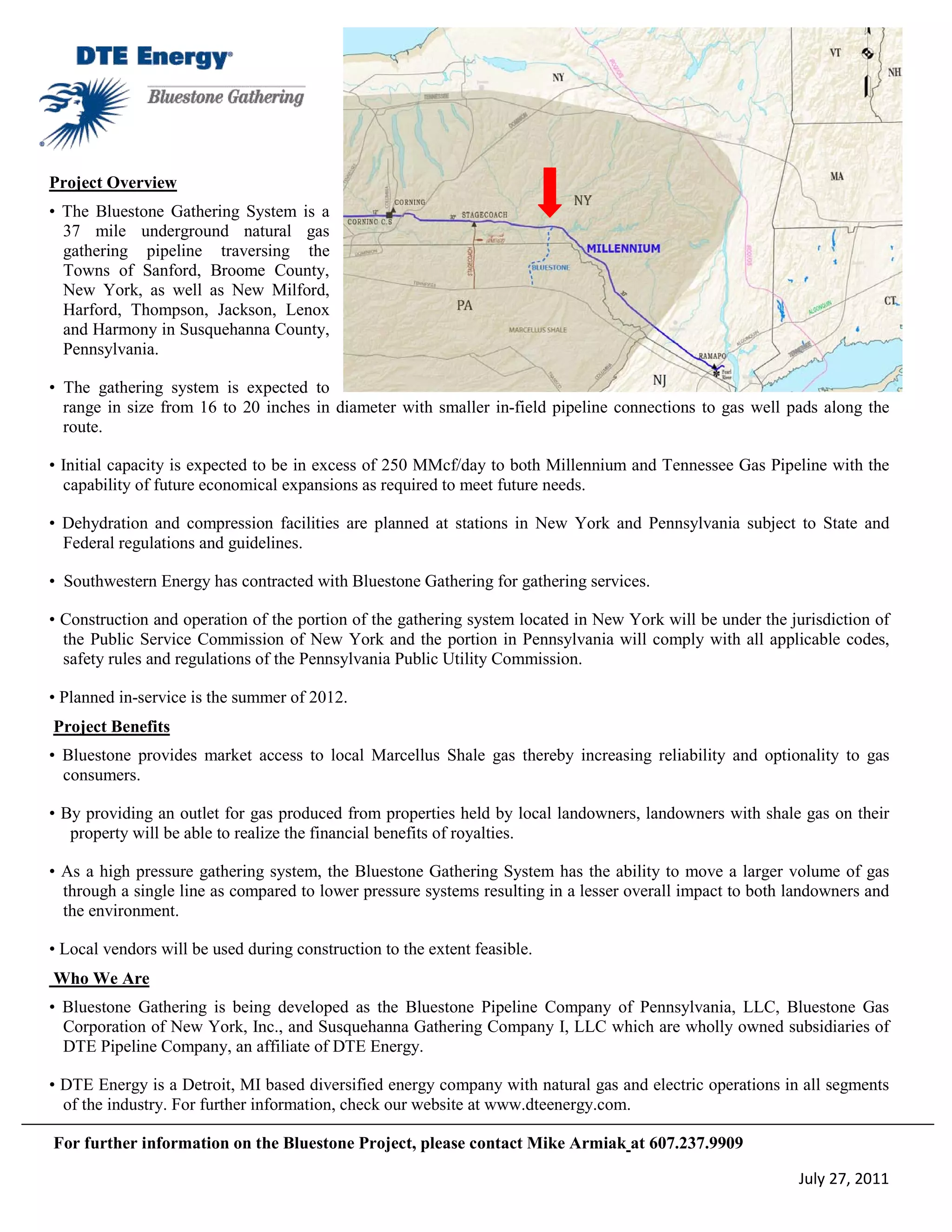 Bluestone Gathering System Pipeline Data Sheet | PDF