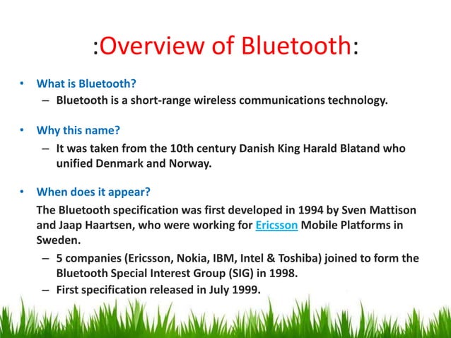 Bluetooth | PPTX | Computer Networking | Computing