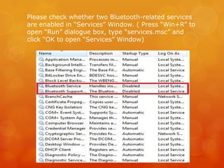 Bluetooth(Bluetooth option missing from "Send to" menu in Window) | PPT
