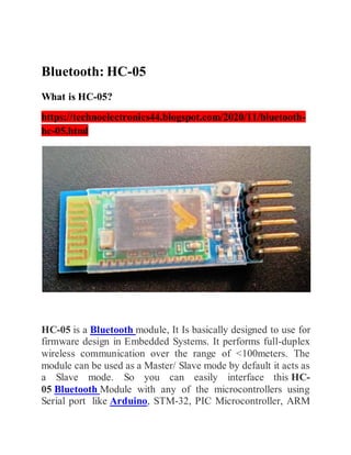 Bluetooth(hc-05) with arduino programming | PDF