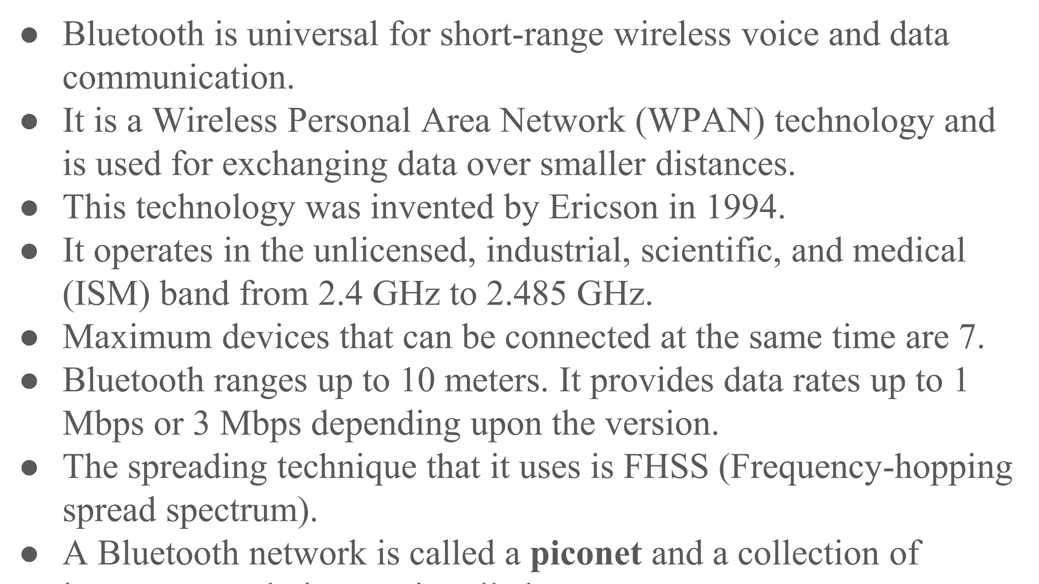 PPT ON INTRODUCTION TO Bluetooth WPAN.pptx
