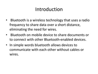 Bluetooth technology and its working...... | PPTX