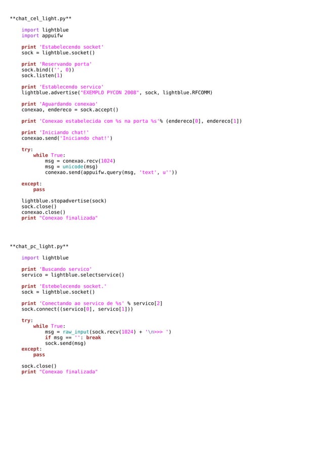 Comunicação Bluetooth Entre Python e PyS60 | PDF | Email | Internet