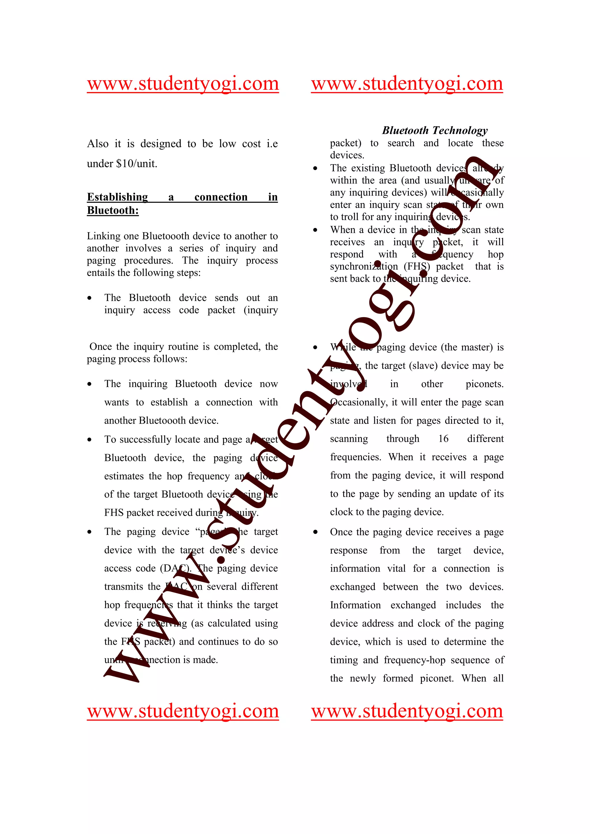 Bluetooth Paper Presentation | PDF