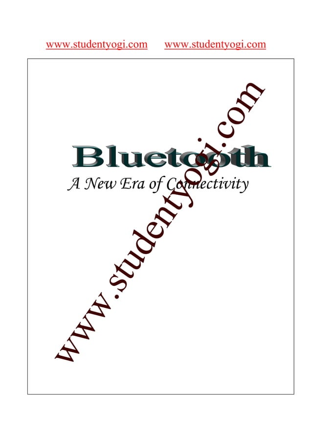 Bluetooth Paper Presentation | PDF