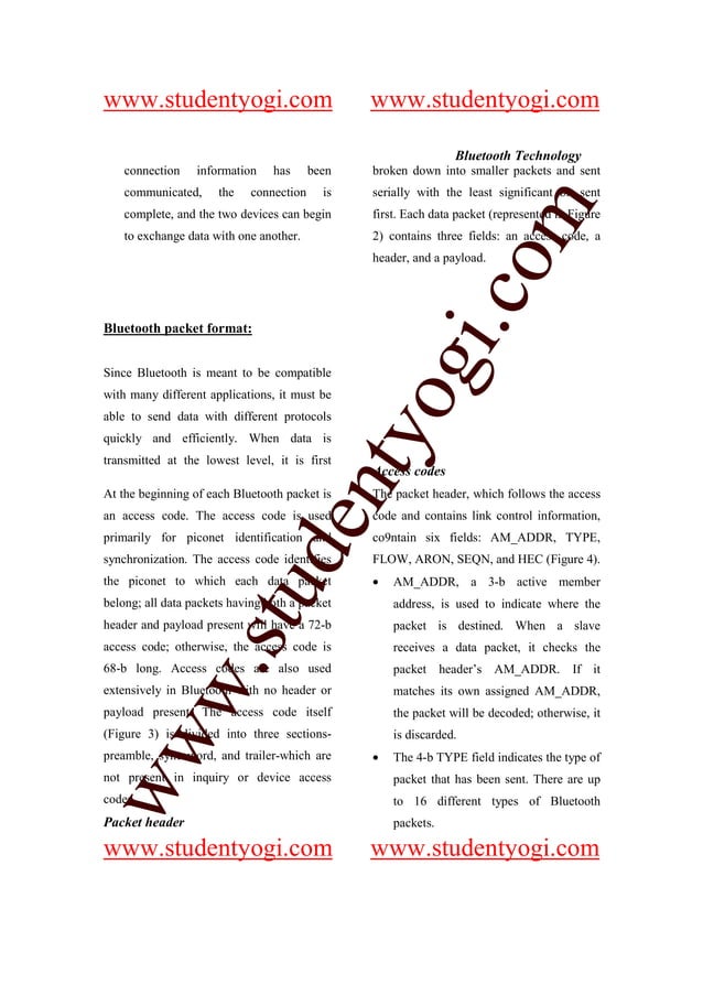 Bluetooth Paper Presentation | PDF