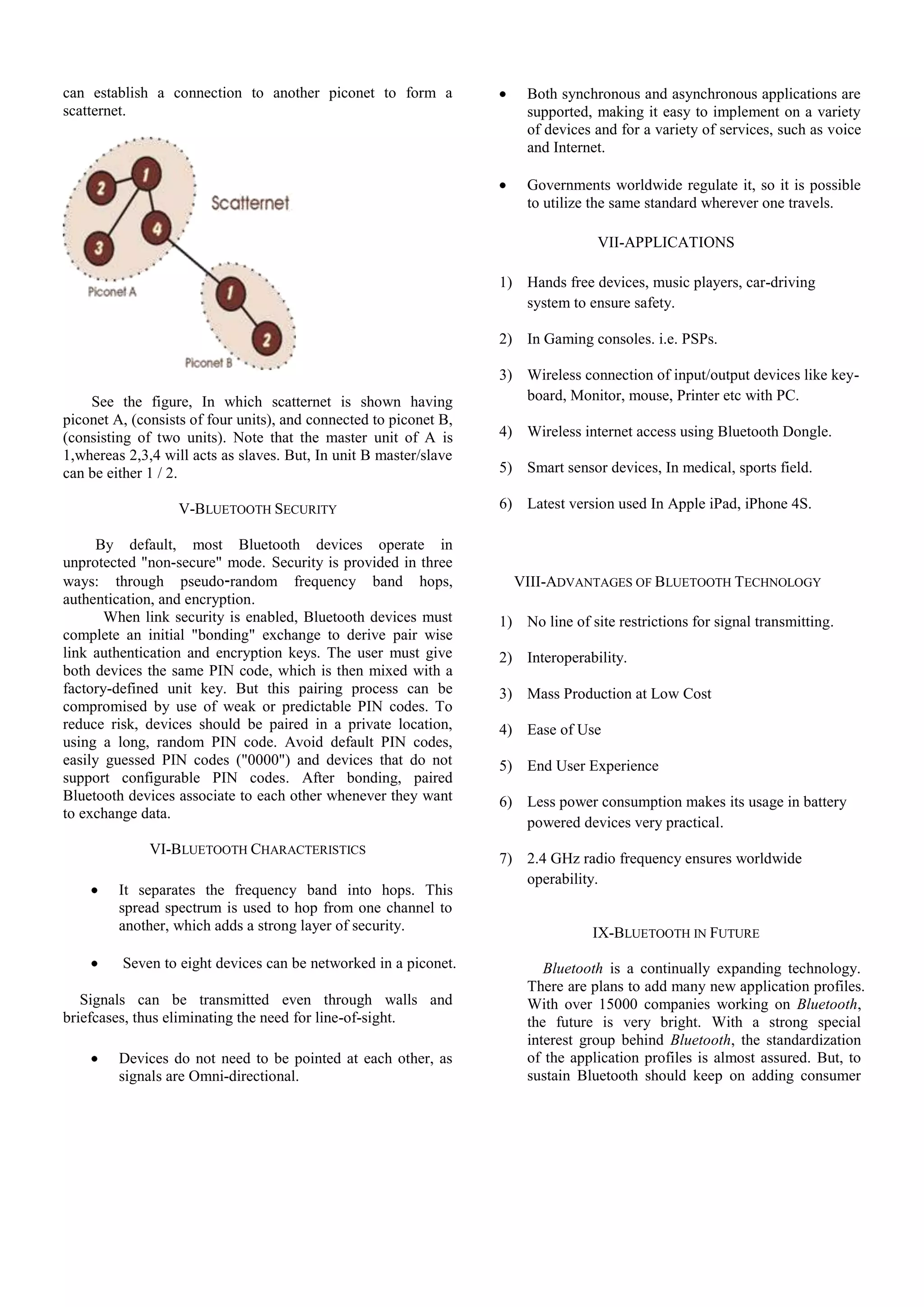 Bluetooth paper (IEEE) | DOCX | Computer Networking | Computing