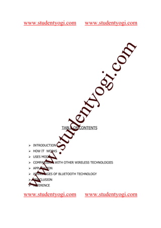 Bluetooth Technology Paper Presentation | PDF